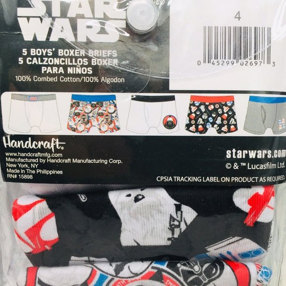 Disney | Accessories | Disney Star Wars Boys Boxer Briefs Size 4 ...